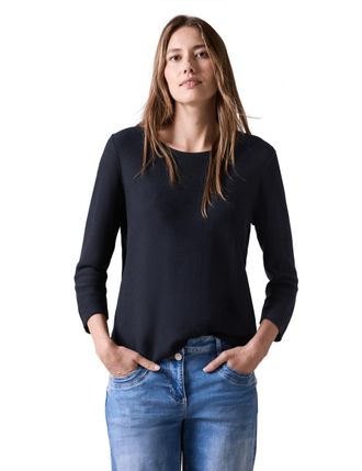 Cecil Damen B302720 Strukturshirt, Universal Blue, S EU