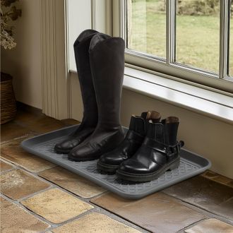 Navaris 3X Schuhablage medium - Schuhablagen Abtropfschale - Schuhabtropfschale Plastikwanne flach - Schuhmatte Abtropfmatte - Schuhschale Schuh Abtropfschale