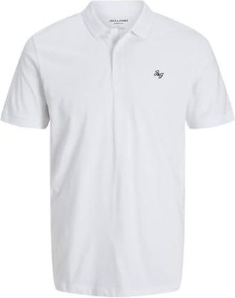 Jack & Jones Jjejersey Logo Polo SS Noos, Blanc, M Hommes