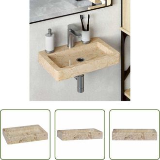 vidaXL vidaXL Creme - Wandwaschbecken Creme 38x24x6,5 cm Marmor