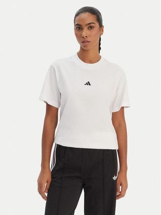adidas T-Shirt Essentials Small Logo JC5944 Wei&szlig; Regular Fit