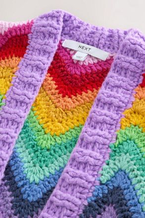 Next Strickjacke Strickjacke mit Bindedetail, von Hand gestrickt (1-tlg)