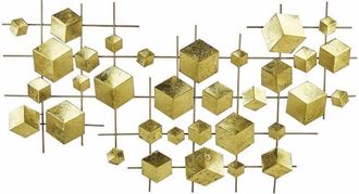 Beliani Wanddekoration Gold Eisen Geometrisch Einteilig Handgemacht Modern Wandobjekt Wanddeko für Schlafzimmer Wohnzimmer Flur Küche Esszimmer