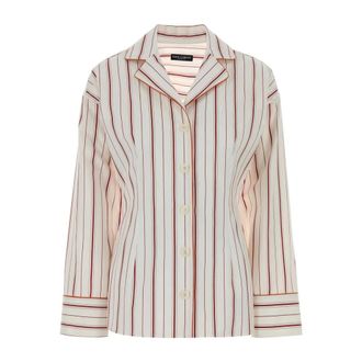 Dolce & Gabbana Gestreiftes Popelinehemd - - Blouses & Shirts - Damen - Wei&szlig; - XS