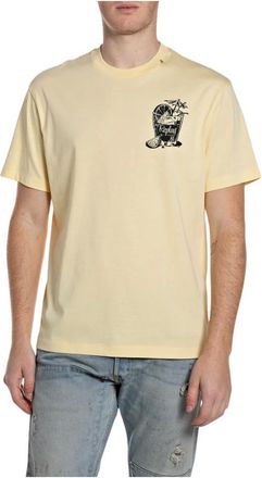 Replay Homme, Tops, Jaune, Taille: M Crew Neck T-Shirt