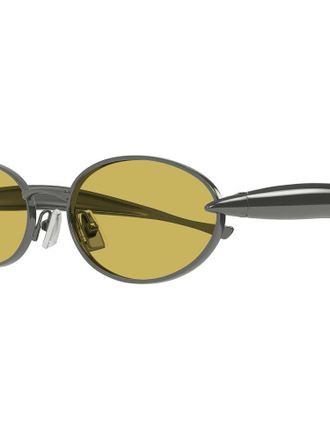 Bottega Veneta BV1386S Metal Round-Frame Sunglasses - Gray