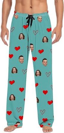 Generic Pantalon de pyjama pour couple - Pour la Saint-Valentin - Imprim&eacute; en 3D - D&eacute;contract&eacute; - Ample - 536 - Pour homme, vert menthe, 3XL