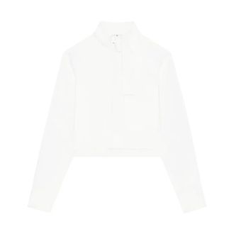 Courr&egrave;ges Femme, Blouses et Chemises, Blanc, Taille: 34 FR Cropped Buckle Poplin Shirt