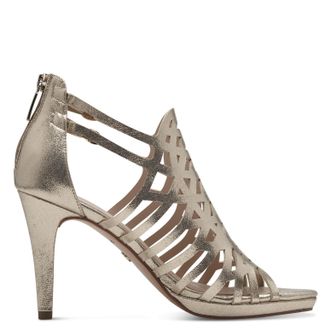 Tamaris Damen Riemchensandalen, Frauen Sandalen,Sommersandalen,Sommerschuhe,Freizeitschuhe,offene Schuhe,Strandschuhe,Absatz,Light Gold,41 EU