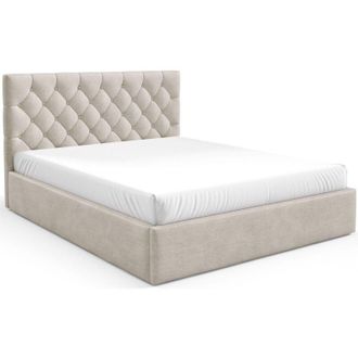 Selsey Aurevia - Polsterbett 140x200 mit Bettkasten und Samtbezug, hellbeige - Selsey
