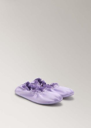 Mango Ballerines satin&eacute;es caoutchouc lilas - Femme - 36 - MANGO