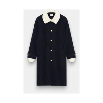 Dr&ocirc;le de Monsieur Homme, Manteaux, Bleu, Taille: S Le Manteau Pinstripes