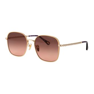 Chlo&eacute; Eckige Metallsonnenbrille - - Accessories - unisex - Gelb - 57 MM