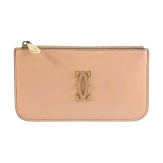Cartier Pre-owned Double C Leather Card Case - Femme - Pre-owned - Beige - Taille: ONE Size