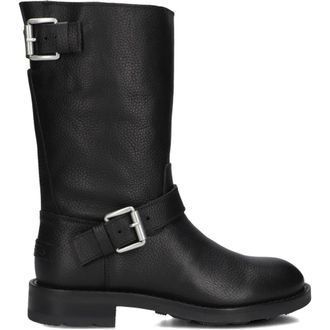 Shabbies Amsterdam Schwarze Leder Damenstiefel Alyd Mia - - Shoes - Damen - Schwarzk - 37 EU