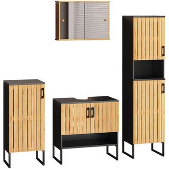Vicco Badm&ouml;bel-Set Vayra, Bambus, 4 Teile, Vicco