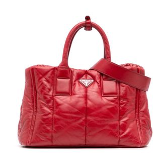 Prada Pre-owned Nappa Bomber Satchel - - Pre-owned - Damen - Rot - ONE SIZE