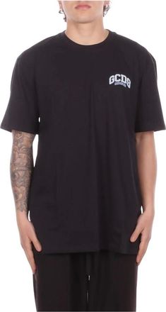 GCDS Gcds, Homme, Tops, Noir, Taille: XL Logo Detail T-shirt