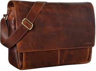 STILORD Lonzo Vintage Sac à lÉpaule pour Hommes Femmes Sac Messager Ordinateur Portable 15,6 pouces Sacoche Bandoulière Besace Cuir, Couleur:florida - marron