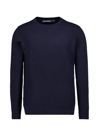 Karl Lagerfeld Herren Pullover blau Baumwolle unifarben