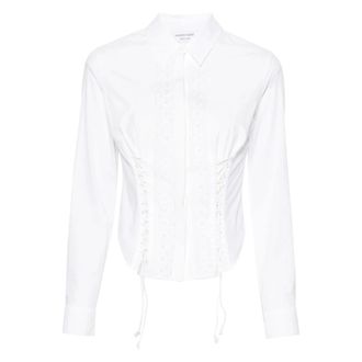 Marine Serre Haushalt Corsagen-Stil Baumwollhemd - - Blouses & Shirts - Damen - Wei&szlig; - L