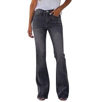 Generic Jean skinny pour femme - Taille haute - Vintage - Jambes larges - Coupe ajust&eacute;e - Pantalon de loisirs avec poches - Pantalon Bootleg - Jean stretch sk