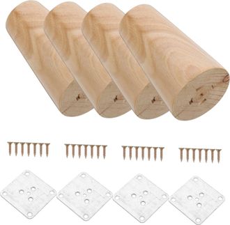 Valiclud 4 St&uuml;ck Massivholz M&ouml;belbeine Gerade Ersatzf&uuml;&szlig;e f&uuml;r Bett Sofa Tv Schrank mit Praktischer Bodenplatte Stabile Tr&auml;gerf&auml;higkeit Vielseitig f&uuml;r Kommode un