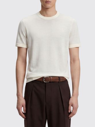 HUGO BOSS Pull &agrave; col rond &agrave; manches courtes en pure laine vierge