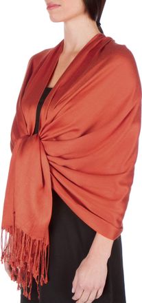 Sakkas 78 X 28 Silky Soft Solid Pashmina Schal/Wrap/Stola - Rost