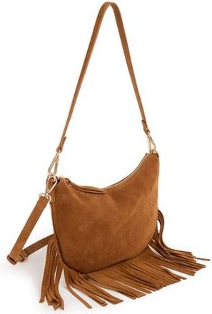 Nat & Nin Sac &agrave; bandouli&egrave;re Lune Franges en cuir