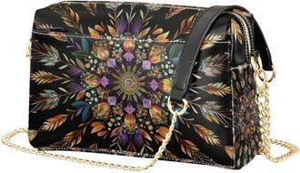 Mnsruu Sacs à bandoulière pour femme, motif mandala, sac à main en cuir