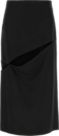 Jil Sander Femme, Jupes, Noir, Taille: 42 FR Jupe Midi D&eacute;coup&eacute;e