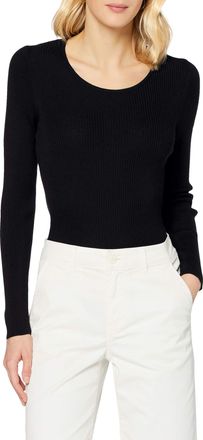 Armor Lux Damen Rundhals Liffré aus Merinowolle Pullover, Schwarz, XL