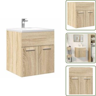 vidaXL The Living Store - vidaXL Waschbeckenschrank Sonoma-Eiche 41x38,5x46 cm Holzwerkstoff