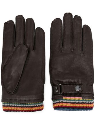 Paul Smith gants Big Stripe - Marron
