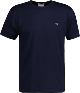 GANT SS Shirt À Manches Courtes Shield Coupe Slim, Evening Blue, XXL Homme
