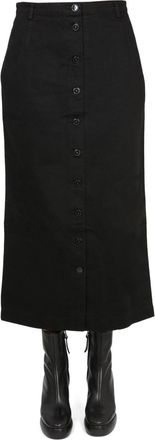 Raf Simons Cotton Midi Skirt - Black
