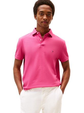 Tommy Hilfiger Herren Poloshirts Kurzarm in Regular Fit mit Stretch und Bio-Piqué-Baumwolle, Modisches Fuchsia, L