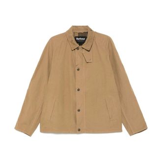 Barbour Homme, Vestes, Beige, Taille: M Vestes Grises avec Broderie de Logo Avant