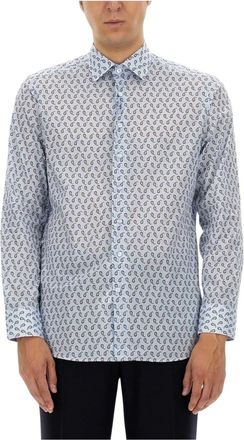 Etro Homme, Chemises, Bleu, Taille: XL Long Sleeve Paisley Pattern Dress Shirt