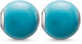Thomas Sabo Damen Bead Howlith poliert t&uuml;rkis Karma Beads 925 Sterling Silber K0035-589-17 (Packung mit 2)