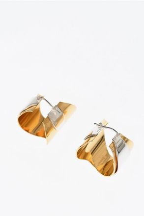 Jil Sander Two-Tone Brass Earrings with Ring Design size Unica