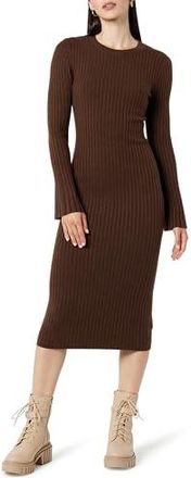 The Drop Robe Pull pour Femme, Côtelée, à Manches Cloche, Fernanda, Café, M