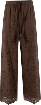 Ermanno Scervino Femme, Pantalons, Brun, Taille: 38 FR Pantalon ample