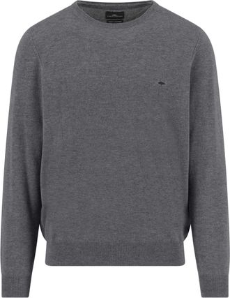 Fynch-Hatton Feinstrickpullover aus Merino-Kaschmir mit Rundhalsausschnitt Steel / 3XL