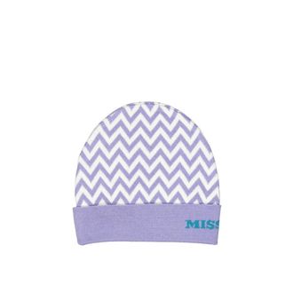 Missoni Caps & M&uuml;tzen - Zigzag Pattern Wool Hat With Embroidered Logo - Gr. ONE SIZE - in Blau - f&uuml;r Damen