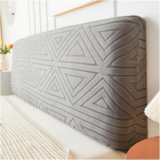 Generic Stretch-Kopfteilbezug, weicher und bequemer Jacquard-Bettbezug for Queen- und Kingsize-Betten, staubdichter Schutz for Ihr Schlafzimmer(Grey,220cm(86 