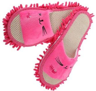 Hemoton Pantoufles de Nettoyage Lavables pour Sol Mules Mops Unisexes Durables Design Cartoon Amusant Chaussures Pratiques pour D&eacute;poussi&eacute;rage Int&eacute;rieur
