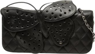 Chanel Sac bandouli&egrave;re matelass&eacute; en cuir dagneau pr&eacute;-poss&eacute;d&eacute; - Femme - Pre-owned - Noir - Taille: ONE Size