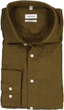 Seidensticker Seidensticker Herren Hemd gr&uuml;n Leinen